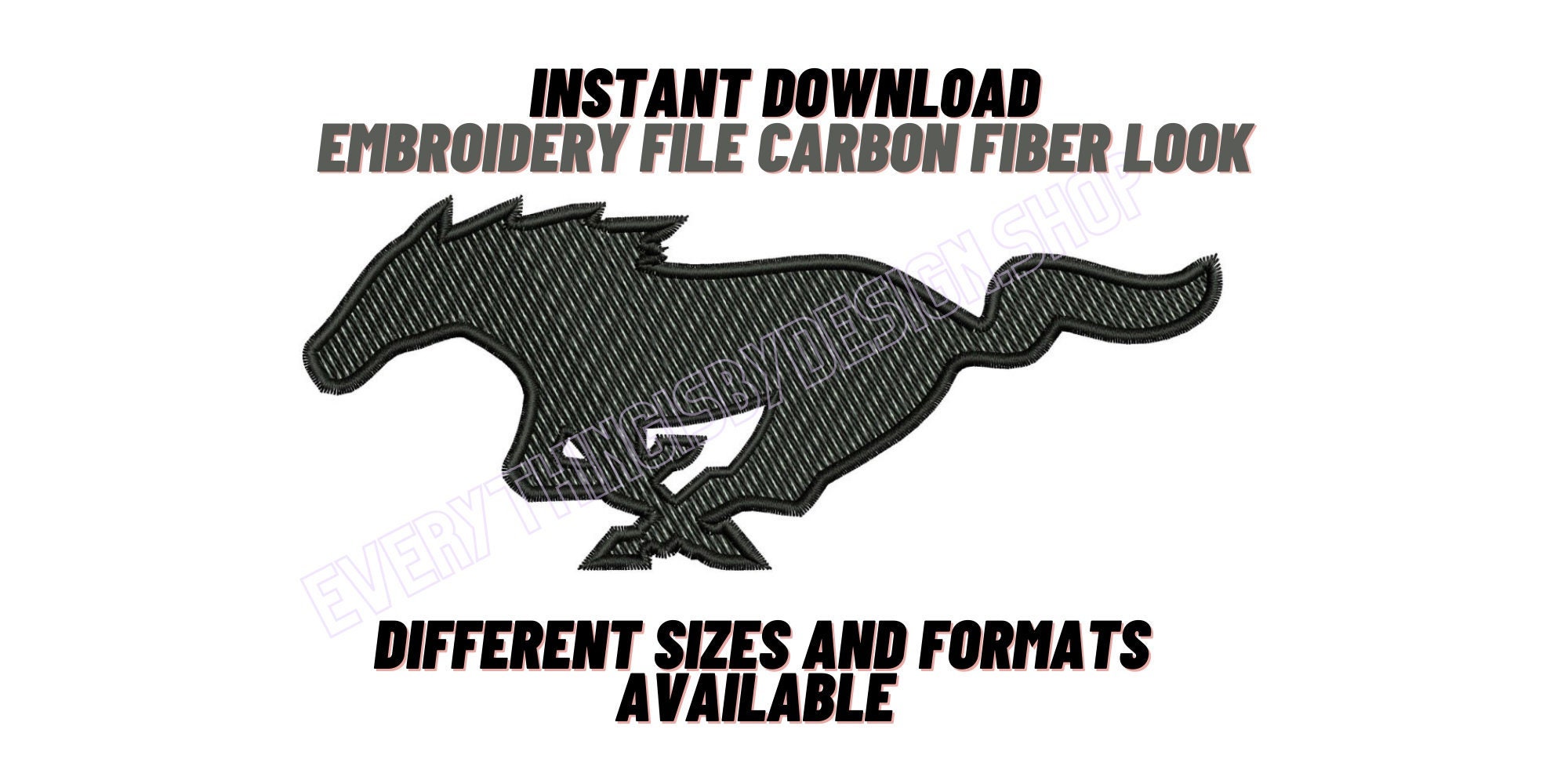 Mustang Machine Embroidery Design, Mustang Logo, Instantly Download ...