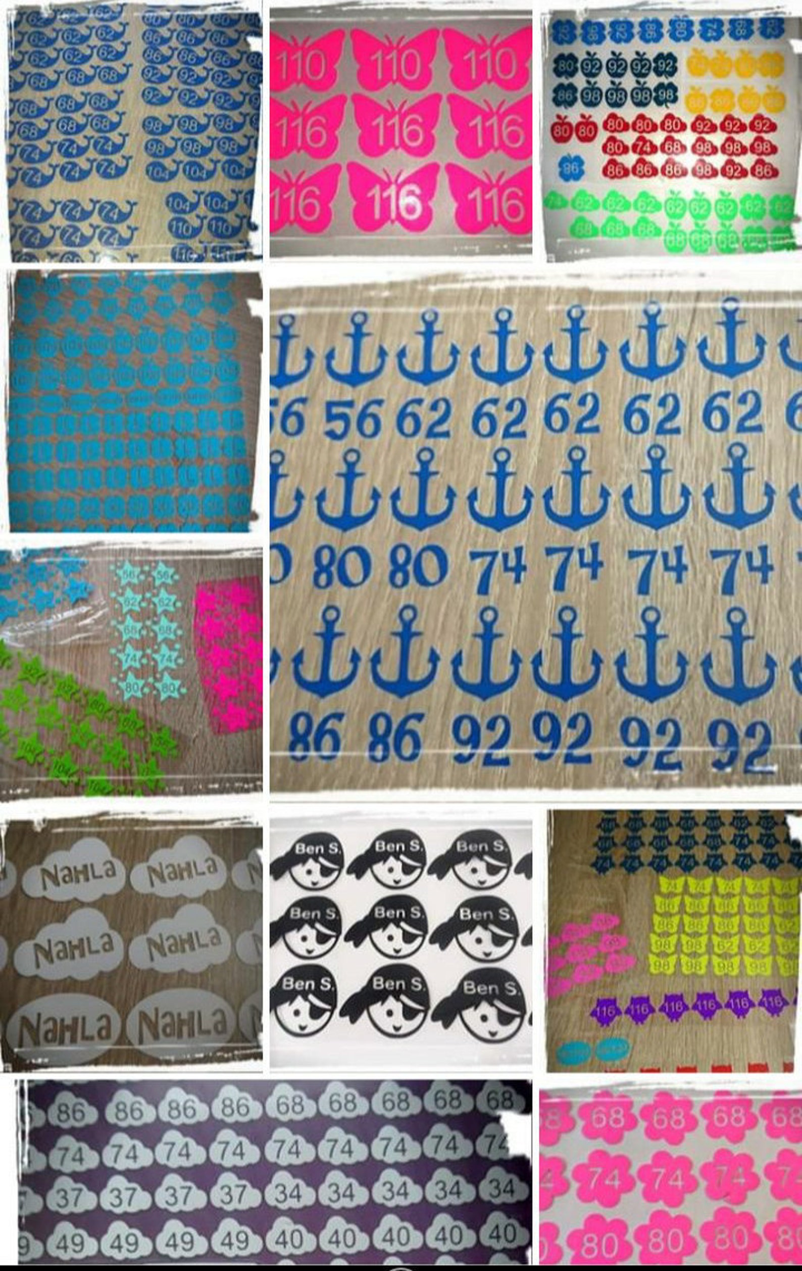 Ironing Labels Size Labels Label Size Iron on Name Ironing - Etsy