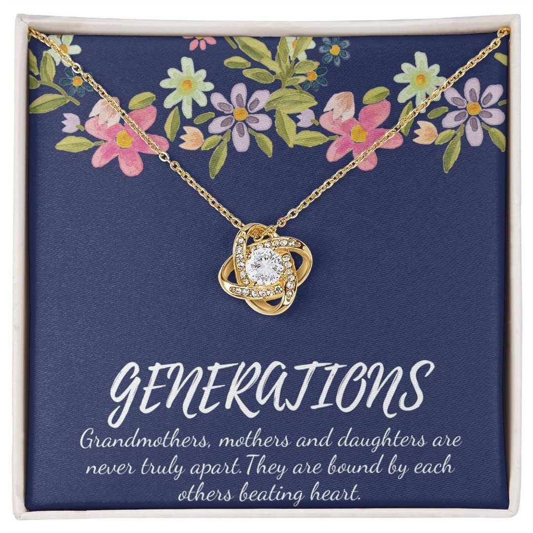 4 Generation Love Knot Necklace, Four Generations, Grandma, 4 ...