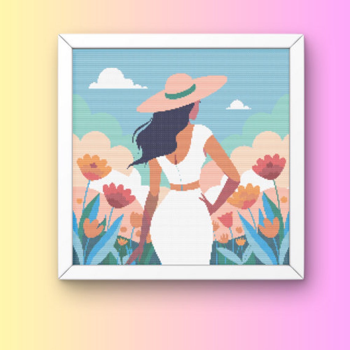 Woman Picture Pattern, Modern Cross Stitch, Modern Woman, Cross Stitch ...