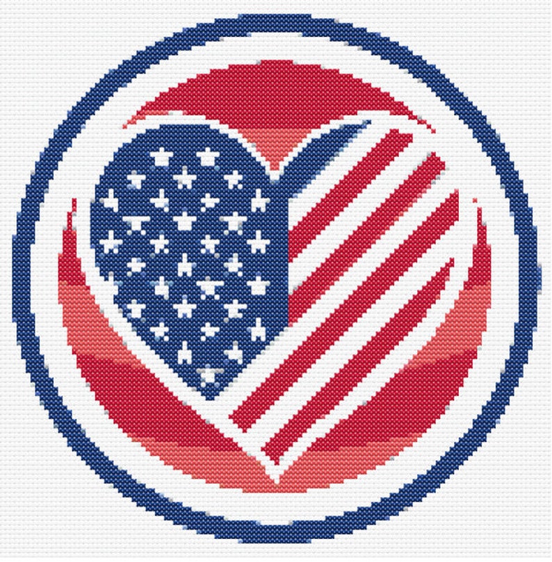 Cross Stitch American Flag, Cross Stitch Pattern, - Etsy