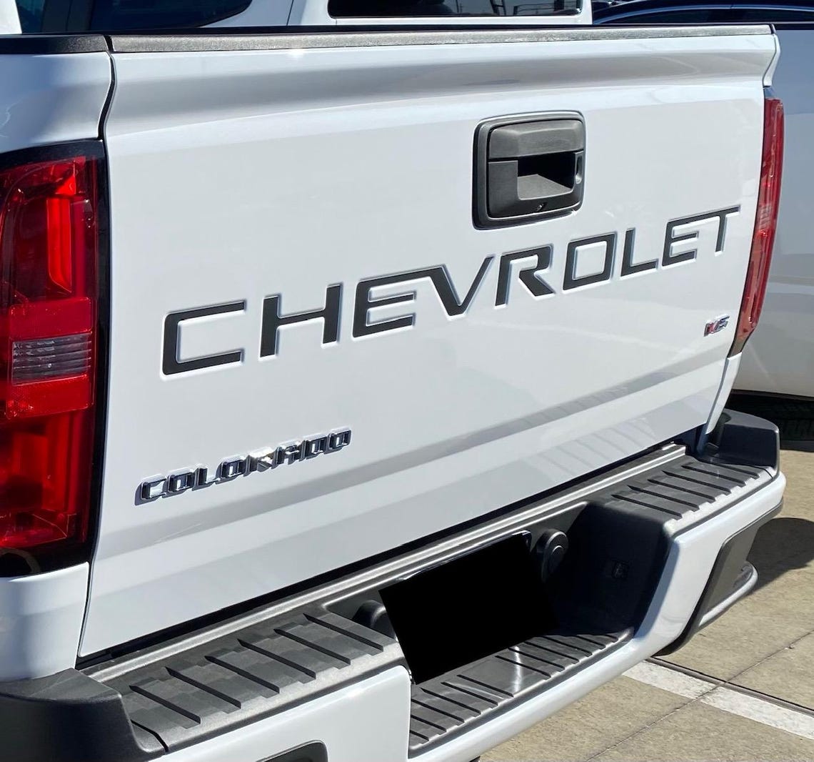 Matte Black Vinyl Tailgate Letter Inserts for Chevrolet Colorado '21 ...