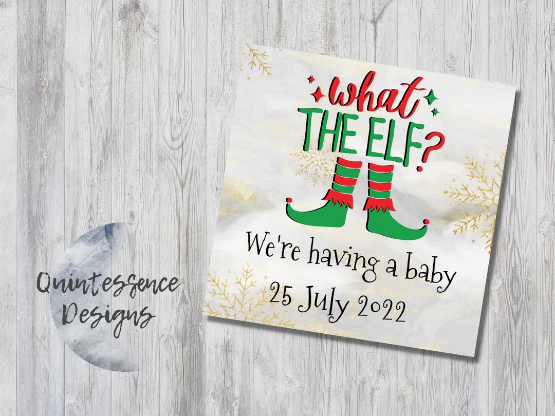 What the Elf We're Having a Baby... Pregnancy Announcement. Editable ...