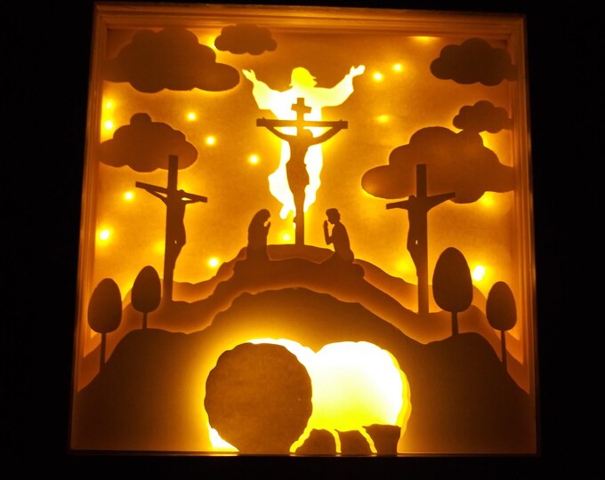 Empty Tomb Lightbox 9 X 9 Shadow Box Jesus - Etsy