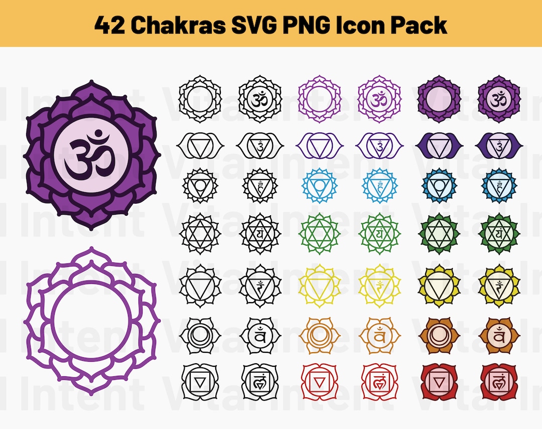 7 Chakras SVG PNG Icon Symbol Pack Bundle Set / Instagram - Etsy México