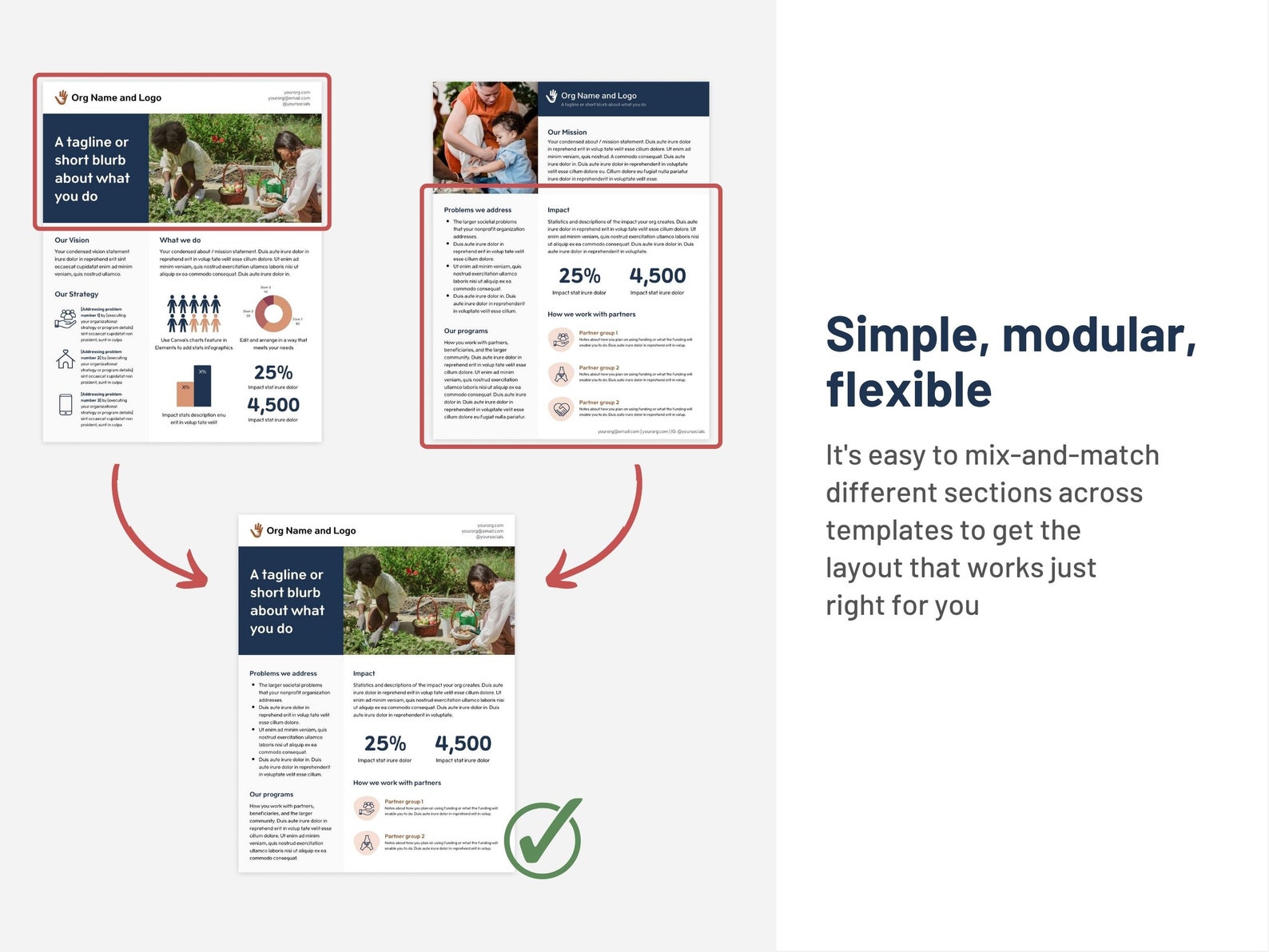 Nonprofit One-pager Templates: Impact Report Canva Designs - Etsy