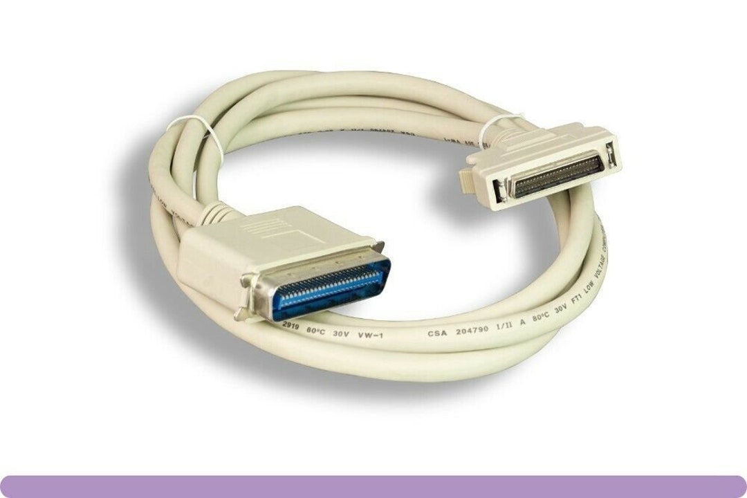 Vintage 6ft SCSI Cable, Half Pitch DB50 Male to Centronics CN50 Male ...