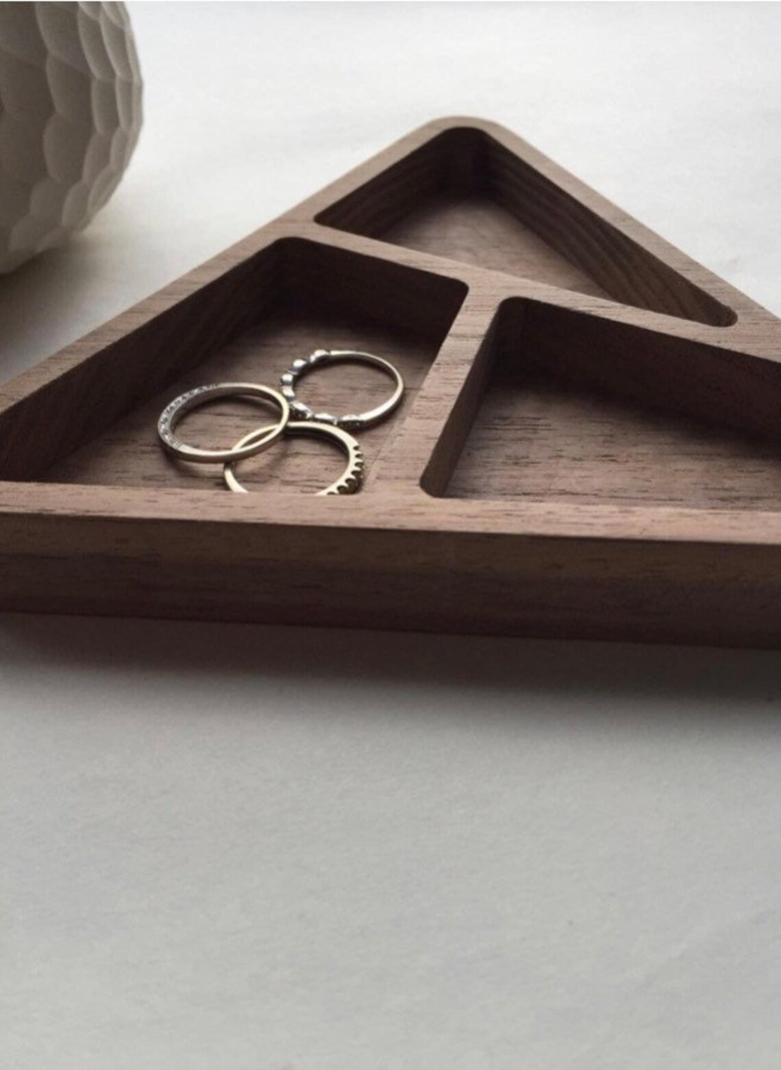 Handmade Hardwood Triangle Tray: Maple/walnut Ring Dish - Etsy