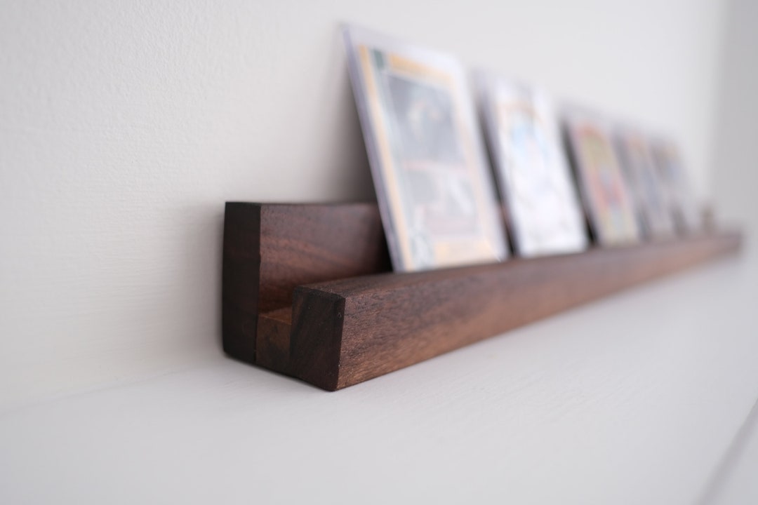 Hardwood Card Display Shelf: Black Walnut Collectible Card Holder - Etsy