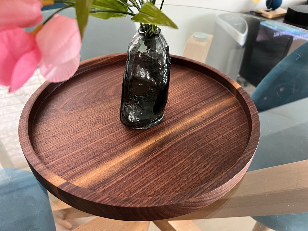 Walnut Hardwood Centerpiece - Elegant Table Display for Home Decor ...