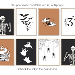 Halloween Spider Print, Halloween Printable Wall Art, Modern Spooky ...