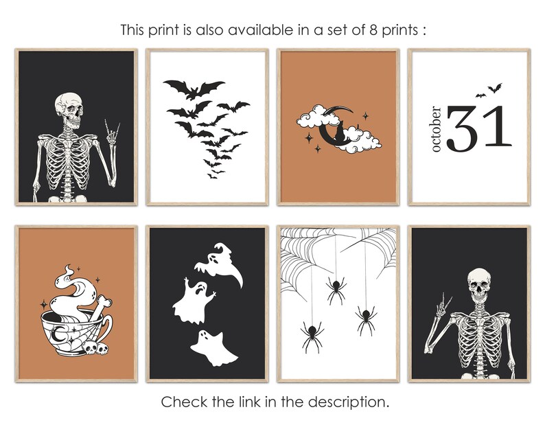 Halloween Spider Print, Halloween Printable Wall Art, Modern Spooky ...