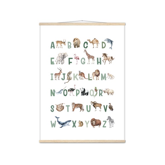 ENGLISH Alphabet Poster / Animal Alphabet / Nursery Decor / - Etsy