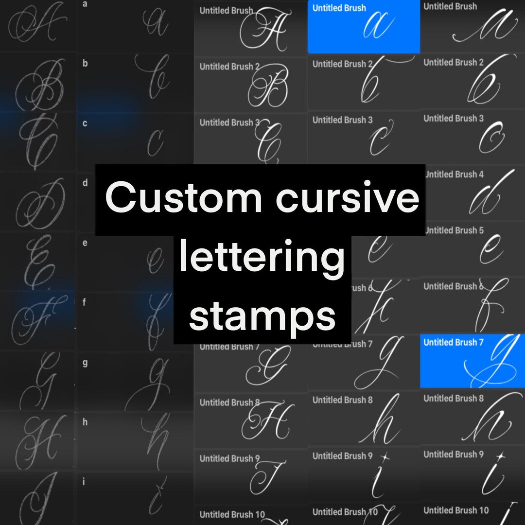 Custom Cursive Lettering Stamps - Etsy
