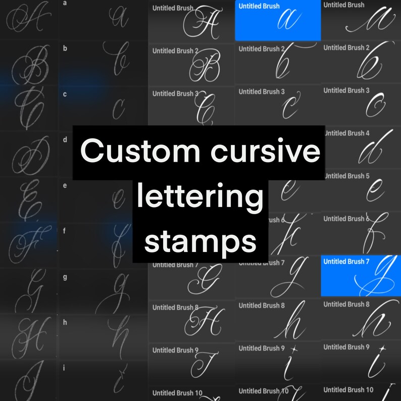 Custom Cursive Lettering Stamps - Etsy