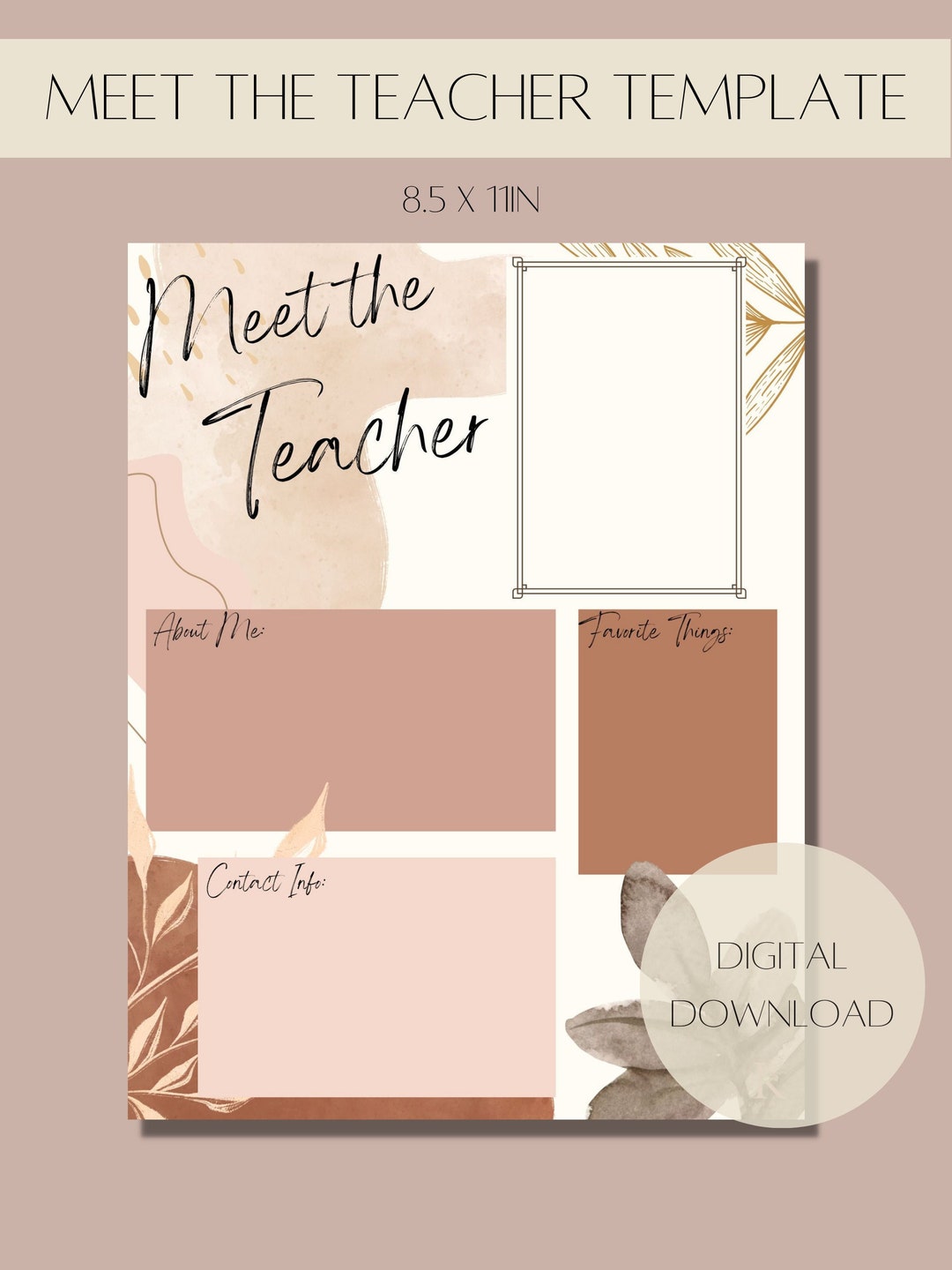 Meet the Teacher Introduction Printable PDF, Downloadable and ...