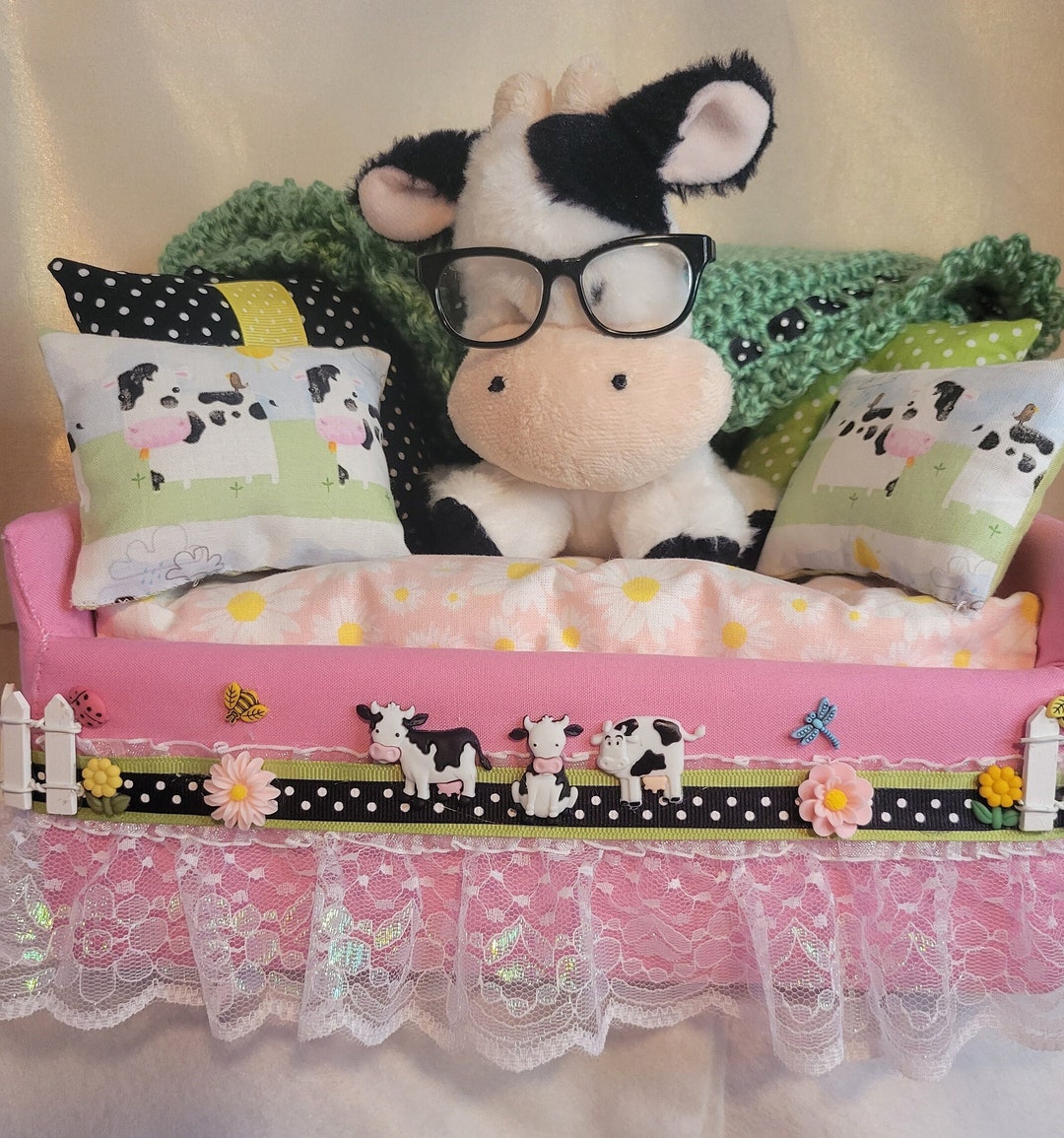 Cow-themed Miniature Daybed Set Handcrafted Nursery - Etsy