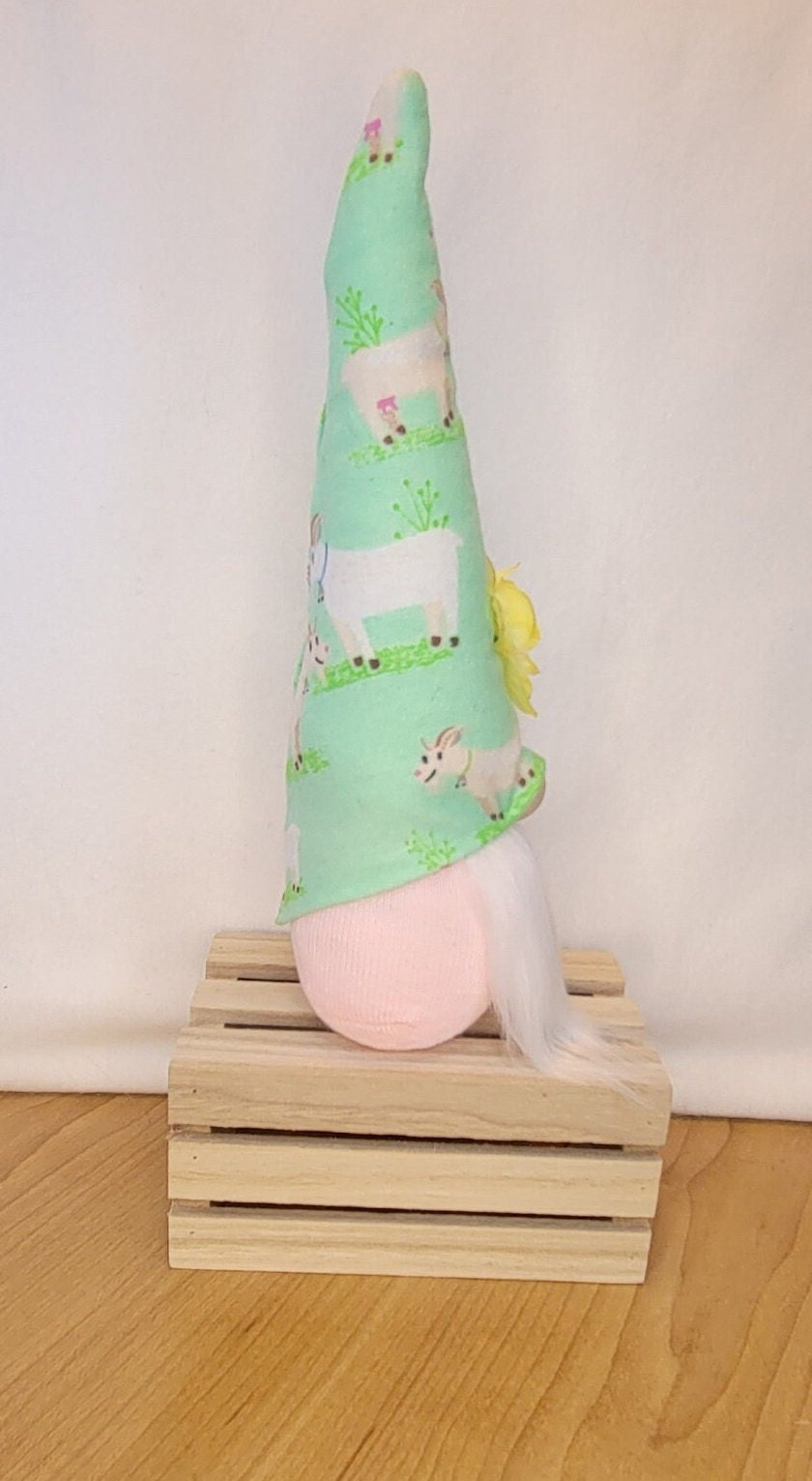 Goat Gnome, Handcrafted Farmhouse, Flower Sock Gnome, Tiered Tray ...