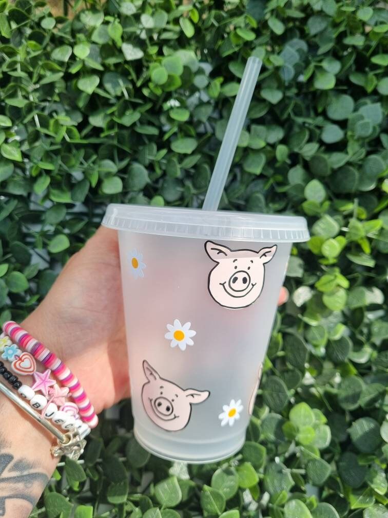 Pig 16oz Cold Cup Pig Tumbler With Lid and Straw. Piggy Pink - Etsy UK