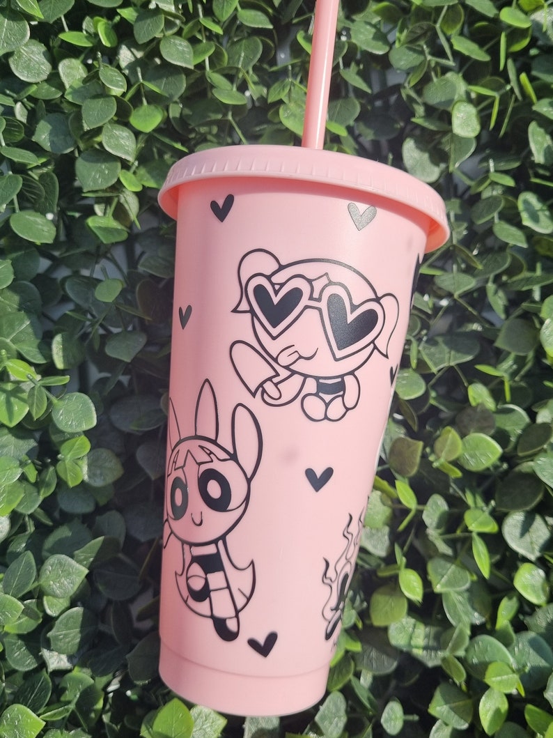 Power/puff Girls Inspired Cold Cup Tumbler With Straw and - Etsy