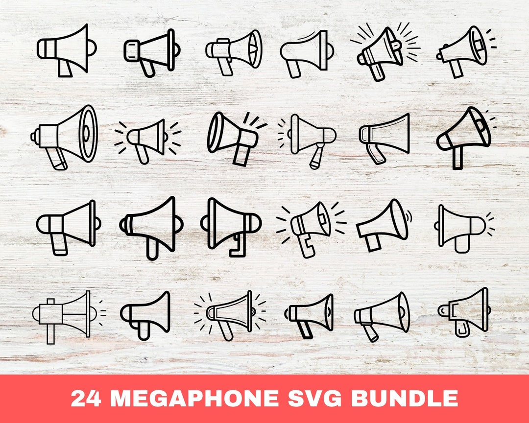 Megaphone Svg Bundle, Megaphone Png File, Megaphone Clip Art, Megaphone ...