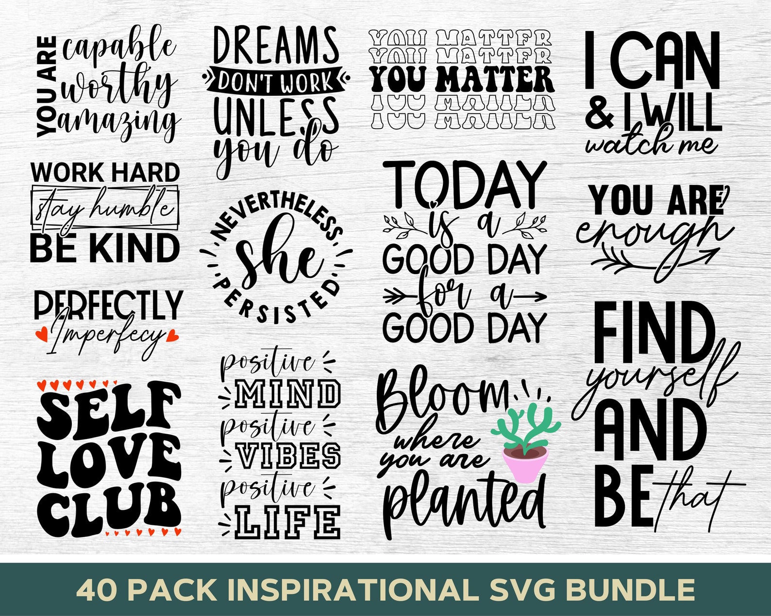 Inspirational Quotes Svg Bundle, Motivational Quotes Svg, Inspirational ...