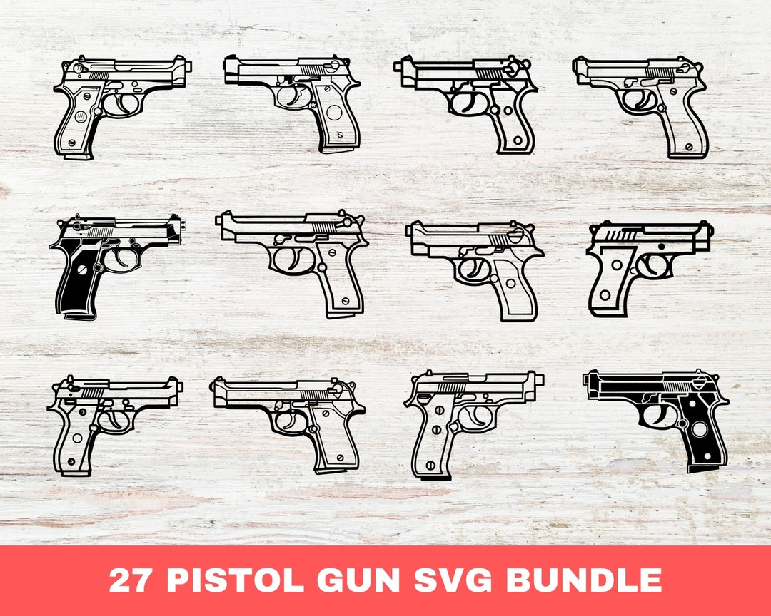 Pistol Gun Svg Bundle, Pistol Gun Png File, Pistol Gun Clip Art, Pistol ...