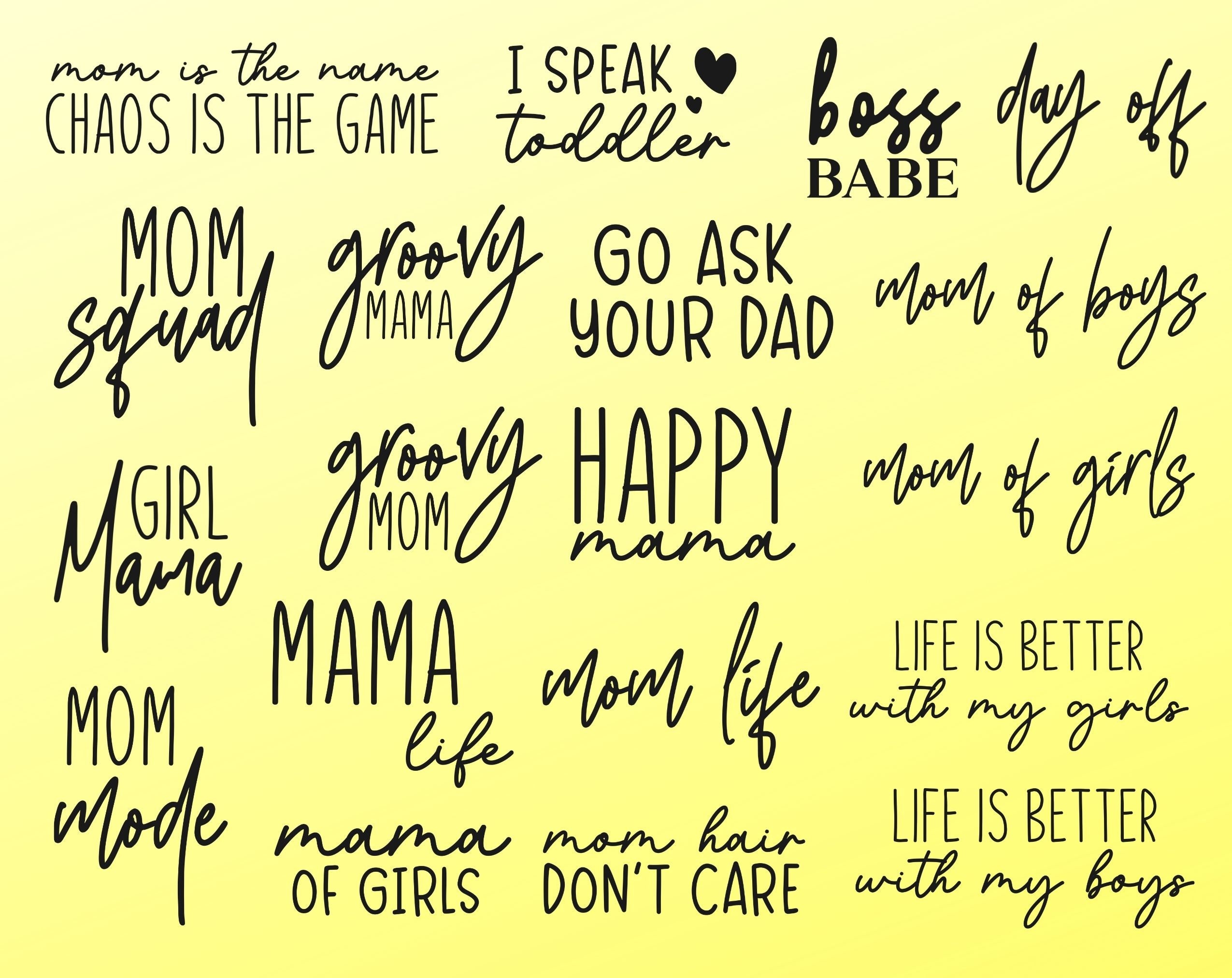 Mom Svg Bundle Mom Life Svg Mama Svg Funny Mom Svg Mom Etsy