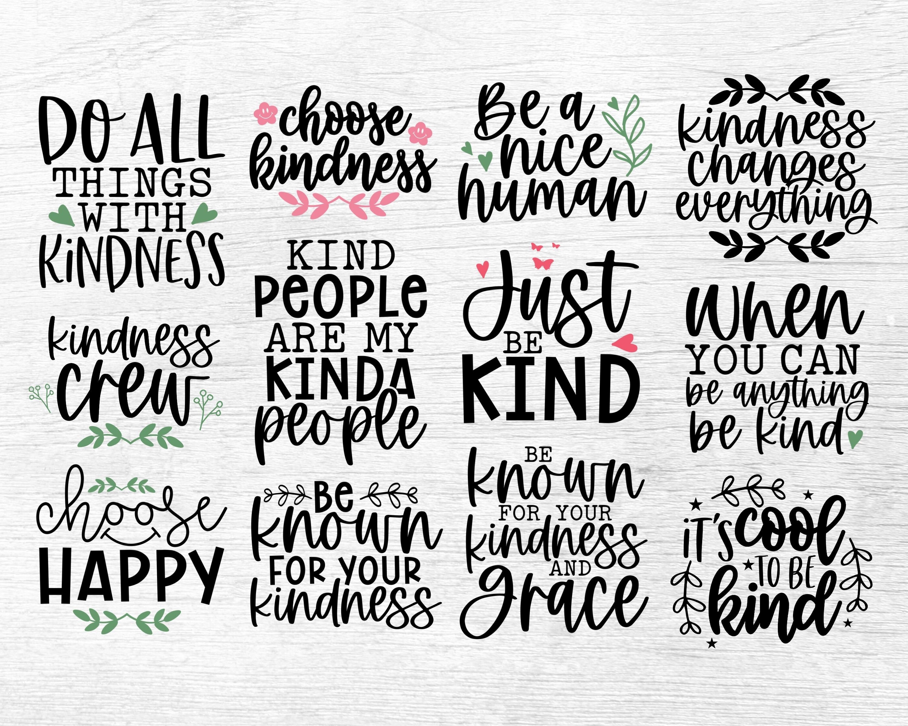 Kindness Svg Bundle Be Kind Svg Inspirational Svg - Etsy Canada