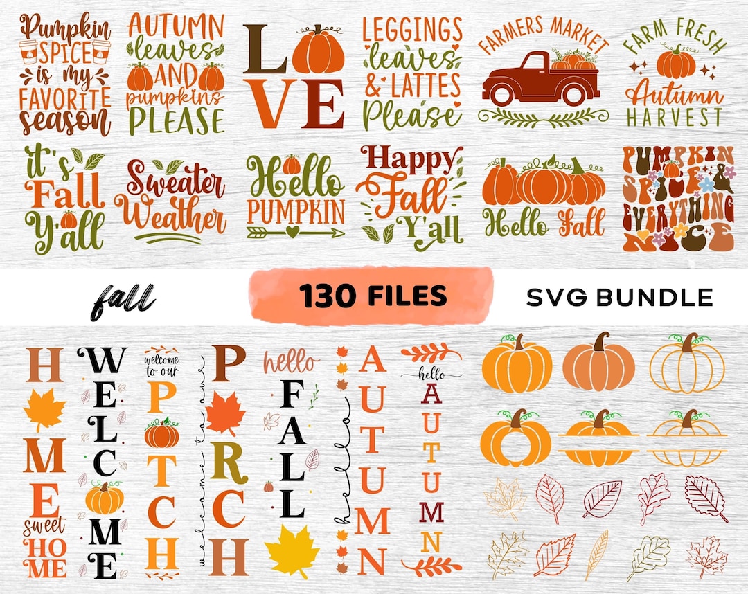 Fall Svg Bundle, Pumpkin Svg, Fall Png, Autumn Svg, Hello Fall Svg ...