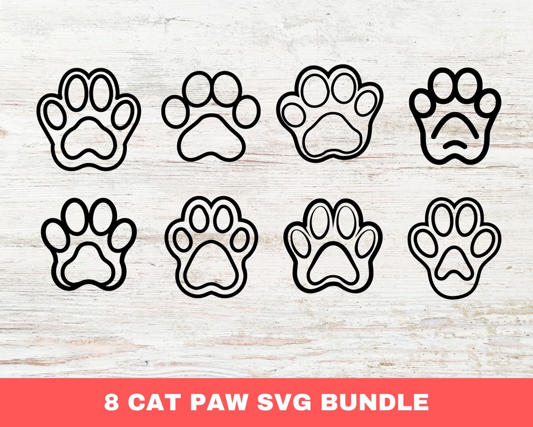 Cat Paw Svg Bundle, Cat Paw Png File, Cat Paw Clip Art, Cat Paw Cut ...