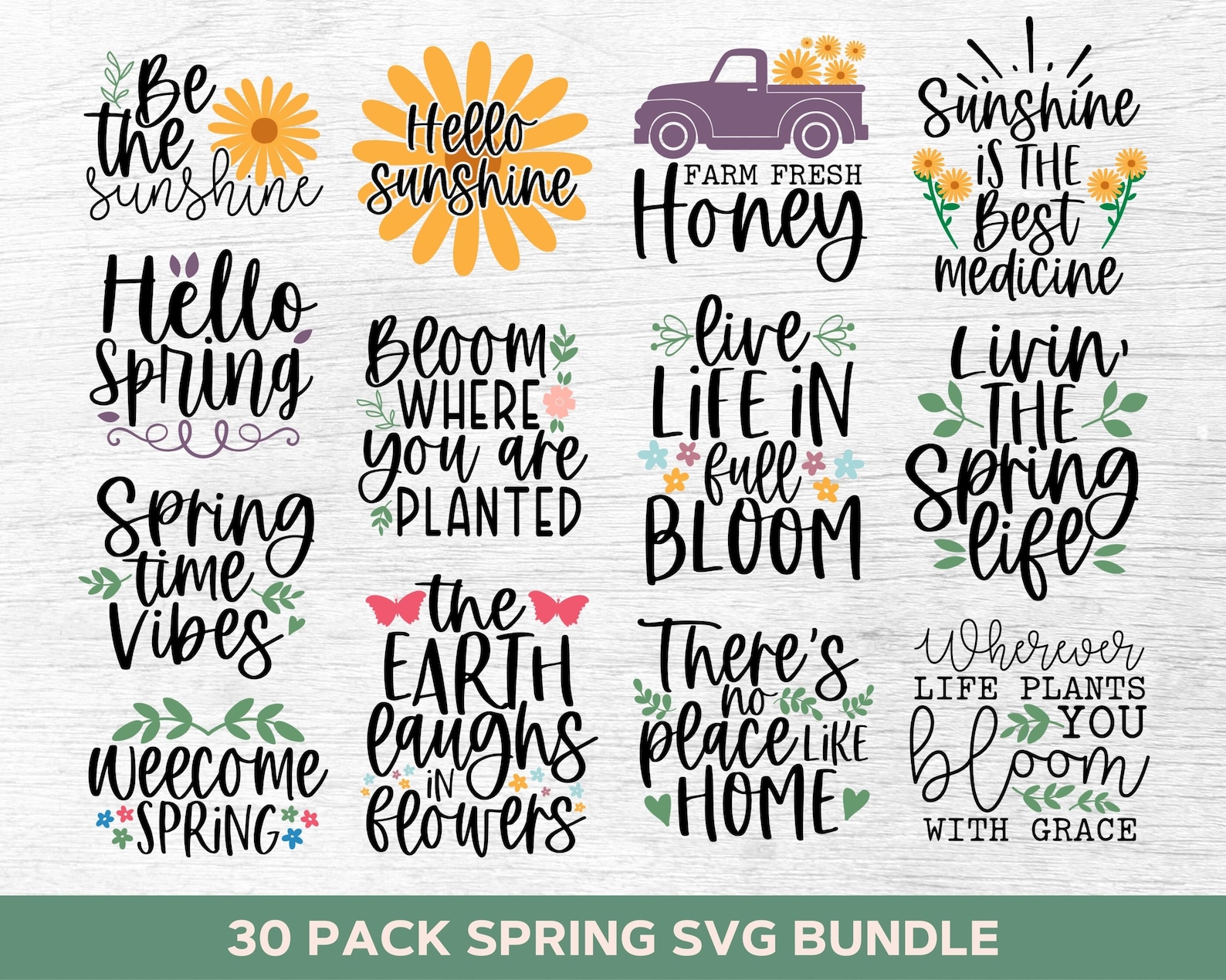 Spring Svg Bundle Hello Spring Svg Spring is Here Svg - Etsy