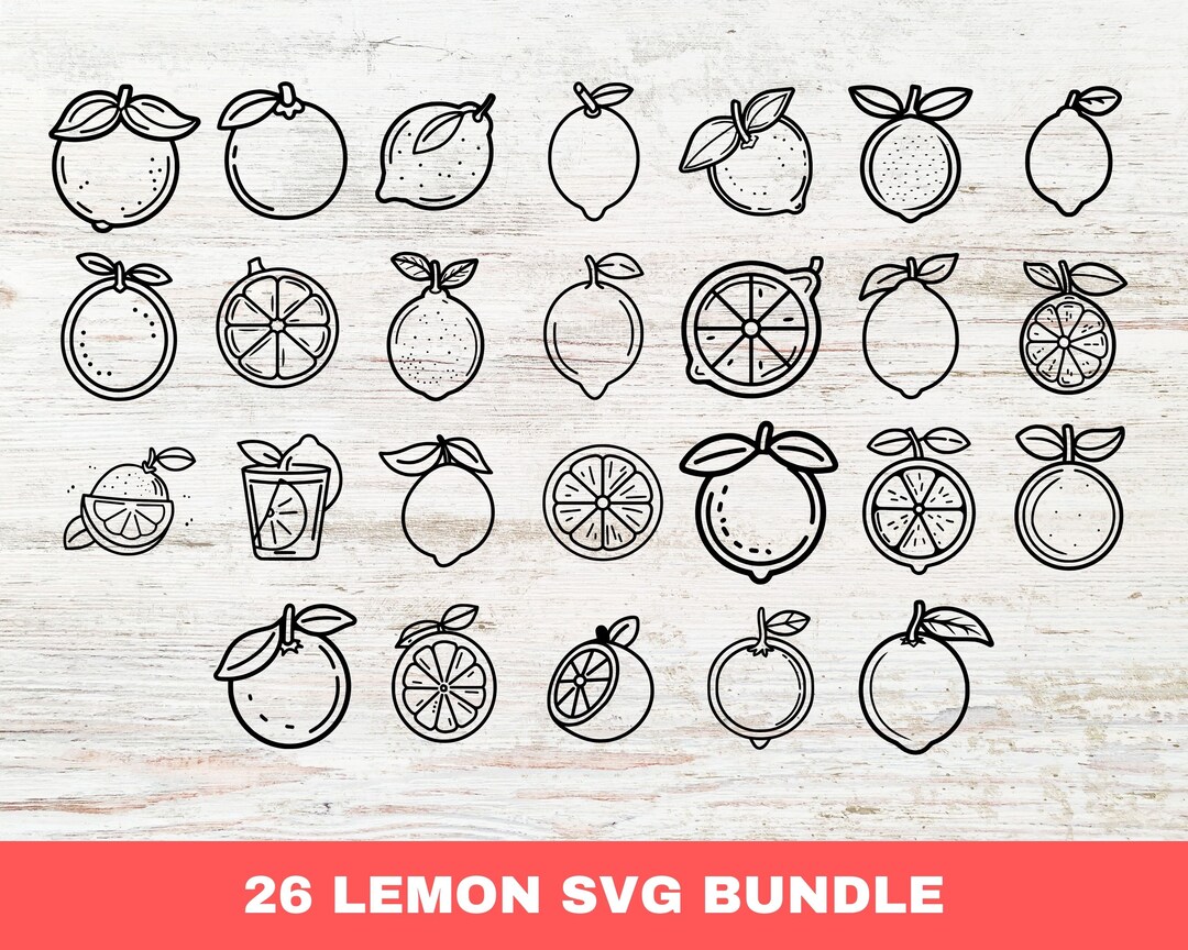 Lemon Svg Bundle, Lemon Png File, Lemon Clip Art, Lemon Cut Files for ...