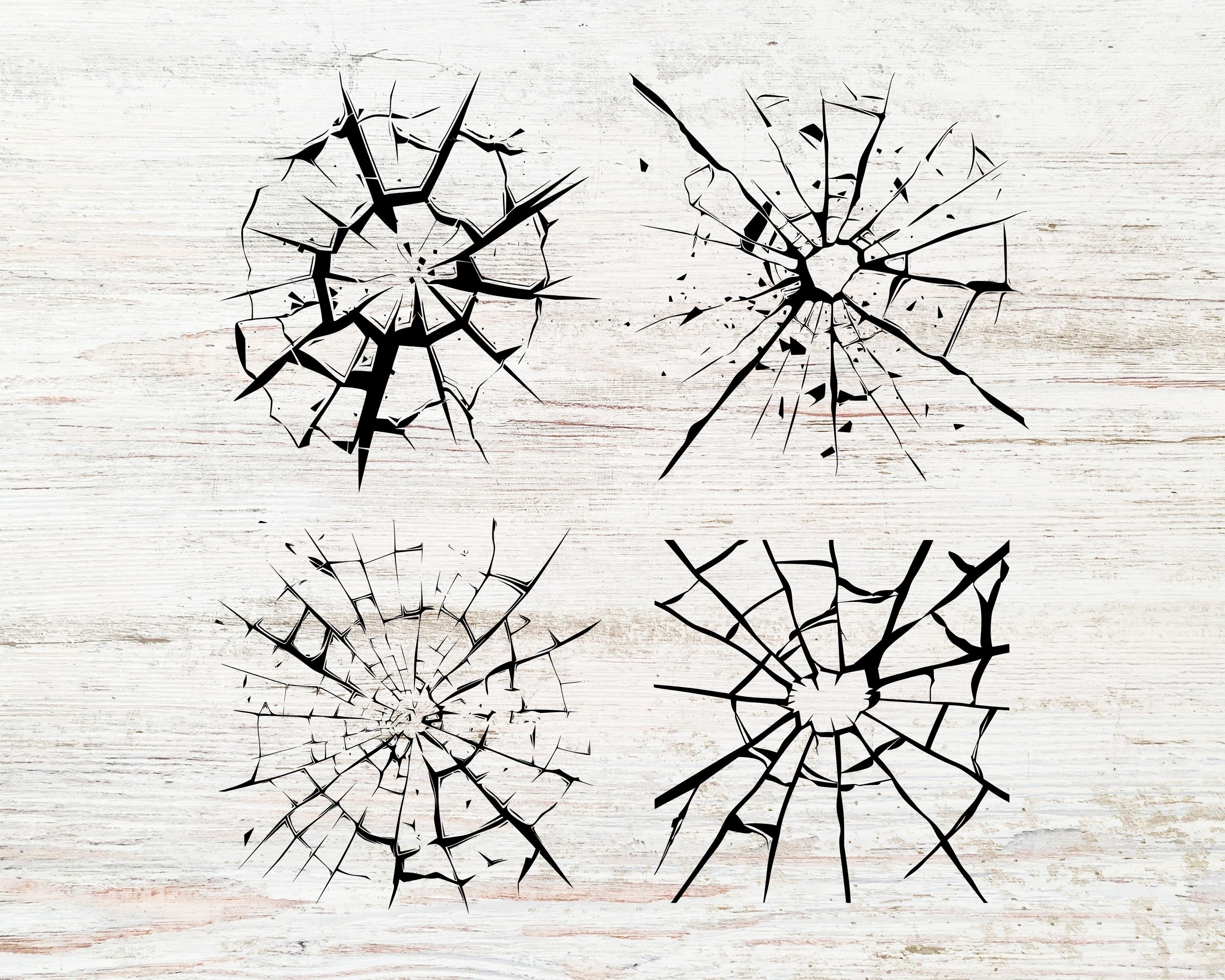 Glass Shatter Effect Svg Bundle, Glass Shatter Effect Png File, Glass ...