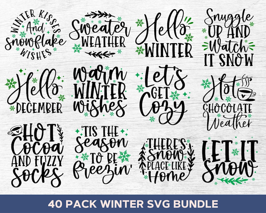 Winter Svg Bundle, Let It Snow Svg, Winter Png, Hello Winter Svg ...