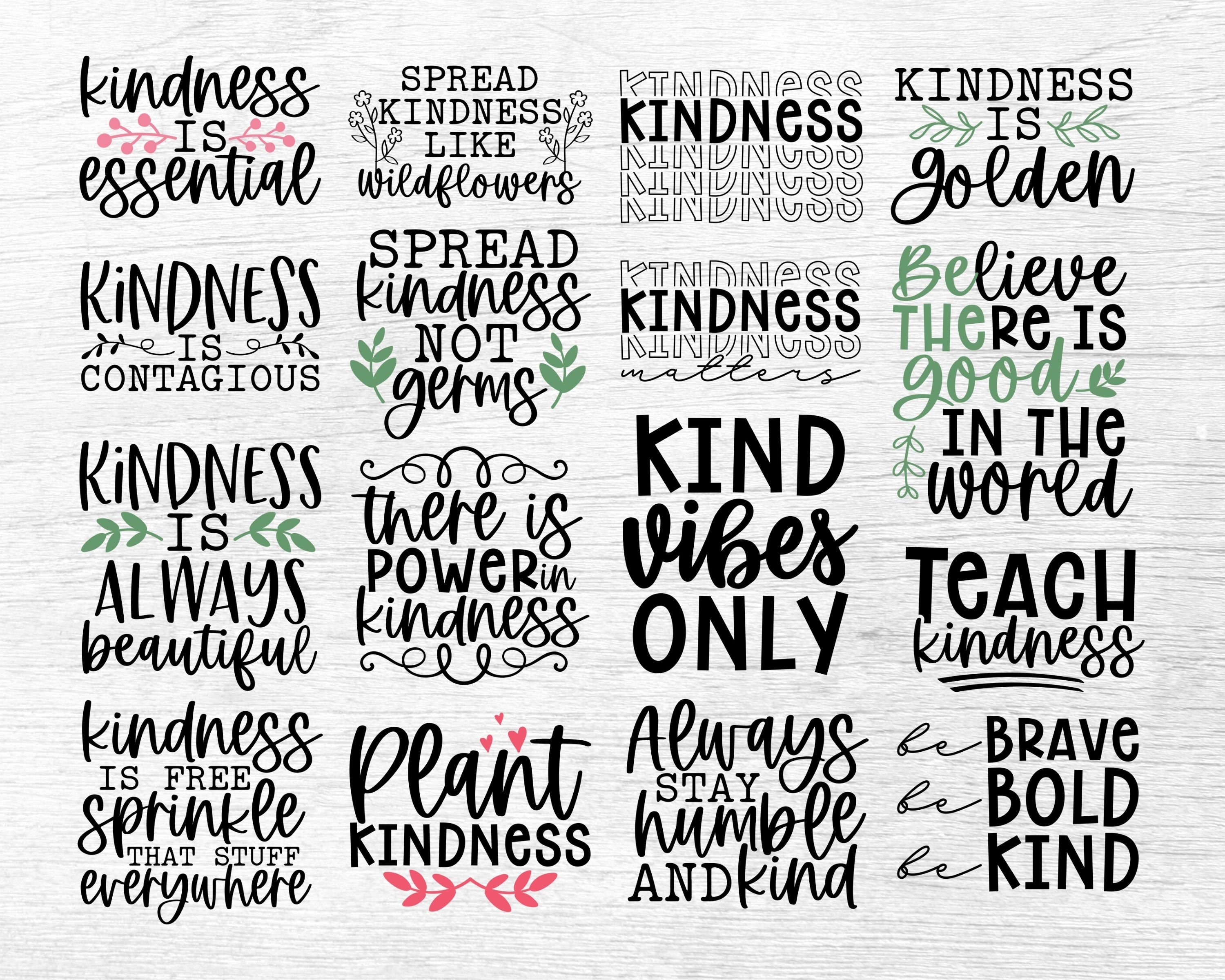 Kindness Svg Bundle Be Kind Svg Inspirational Svg - Etsy Australia