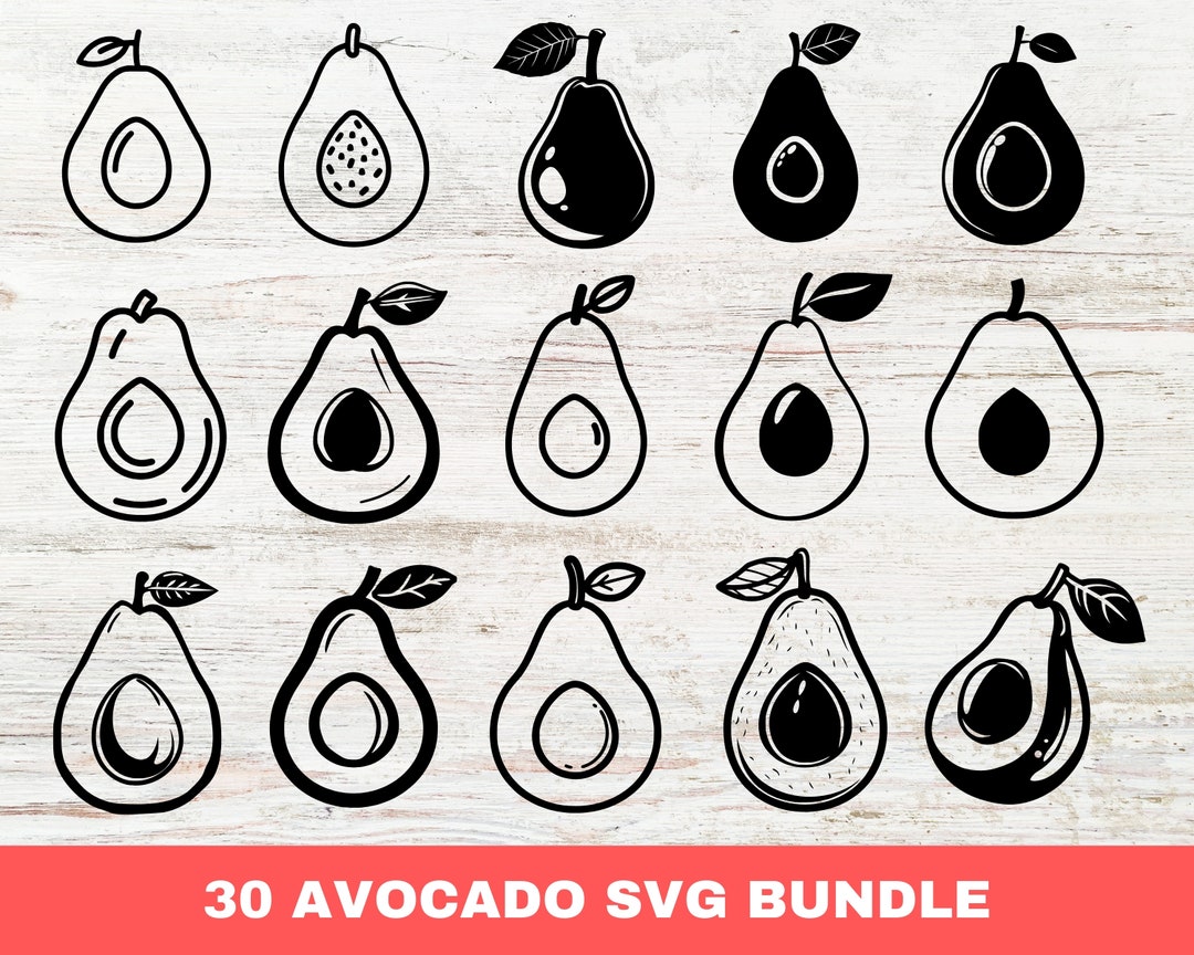 Avocado Svg Bundle, Avocado Png File, Avocado Clip Art, Avocado Cut ...