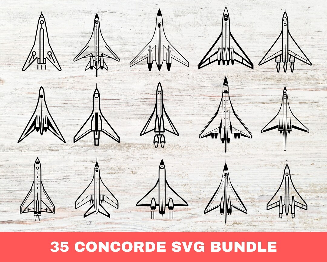 Concorde Svg Bundle, Concorde Png File, Concorde Clip Art, Concorde Cut ...