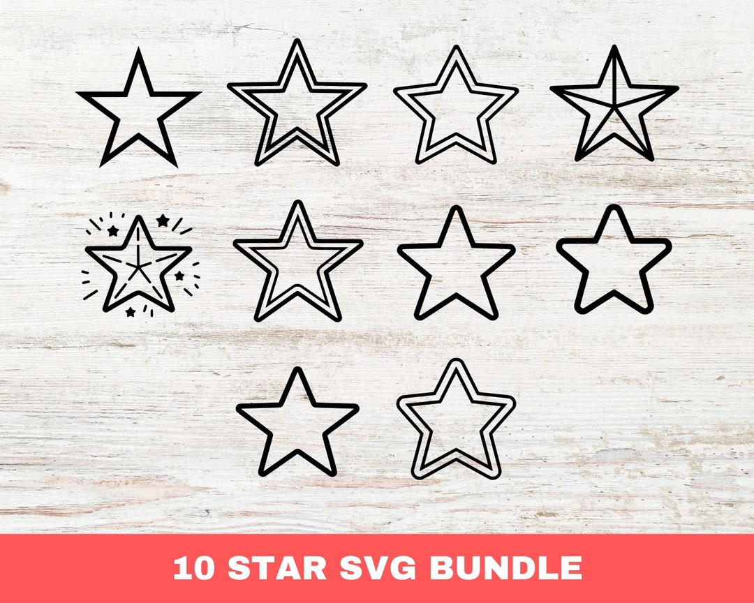 Star Svg Bundle, Star Png File, Star Clip Art, Star Cut Files for ...