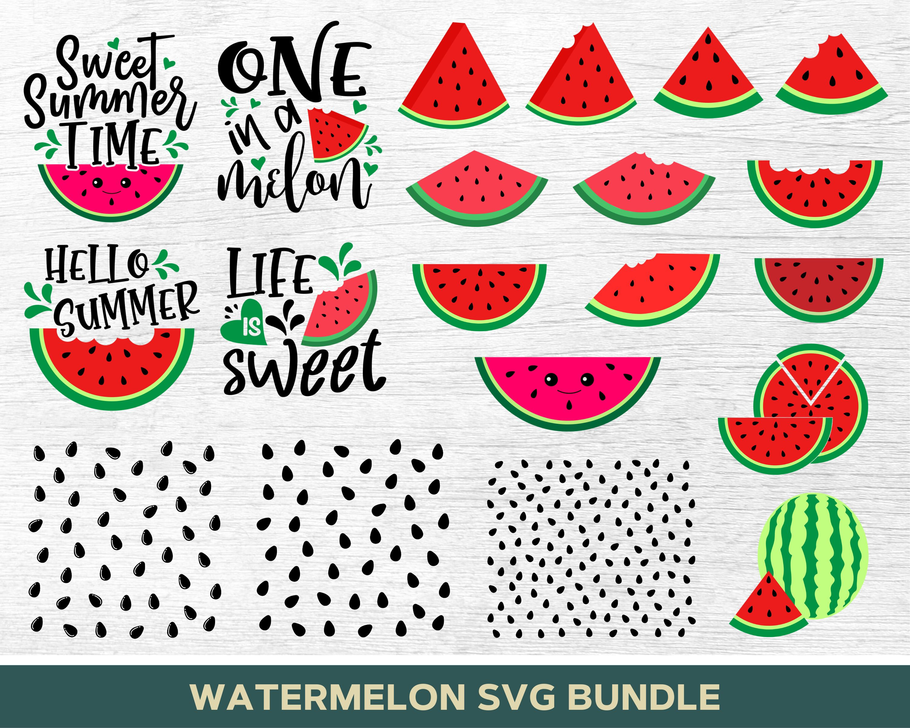 Watermelon Svg Bundle, One in A Melon Svg, Watermelon Png, Watermelon ...