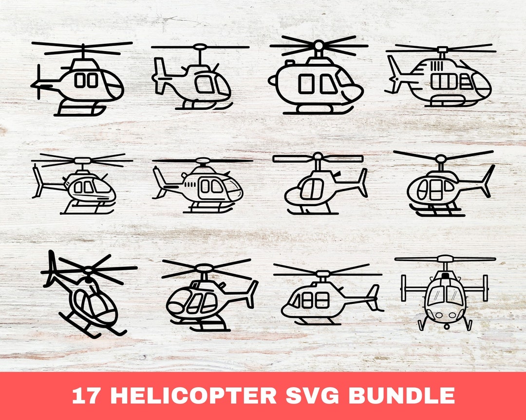 Helicopter Svg Bundle, Helicopter Png File, Helicopter Clip Art ...