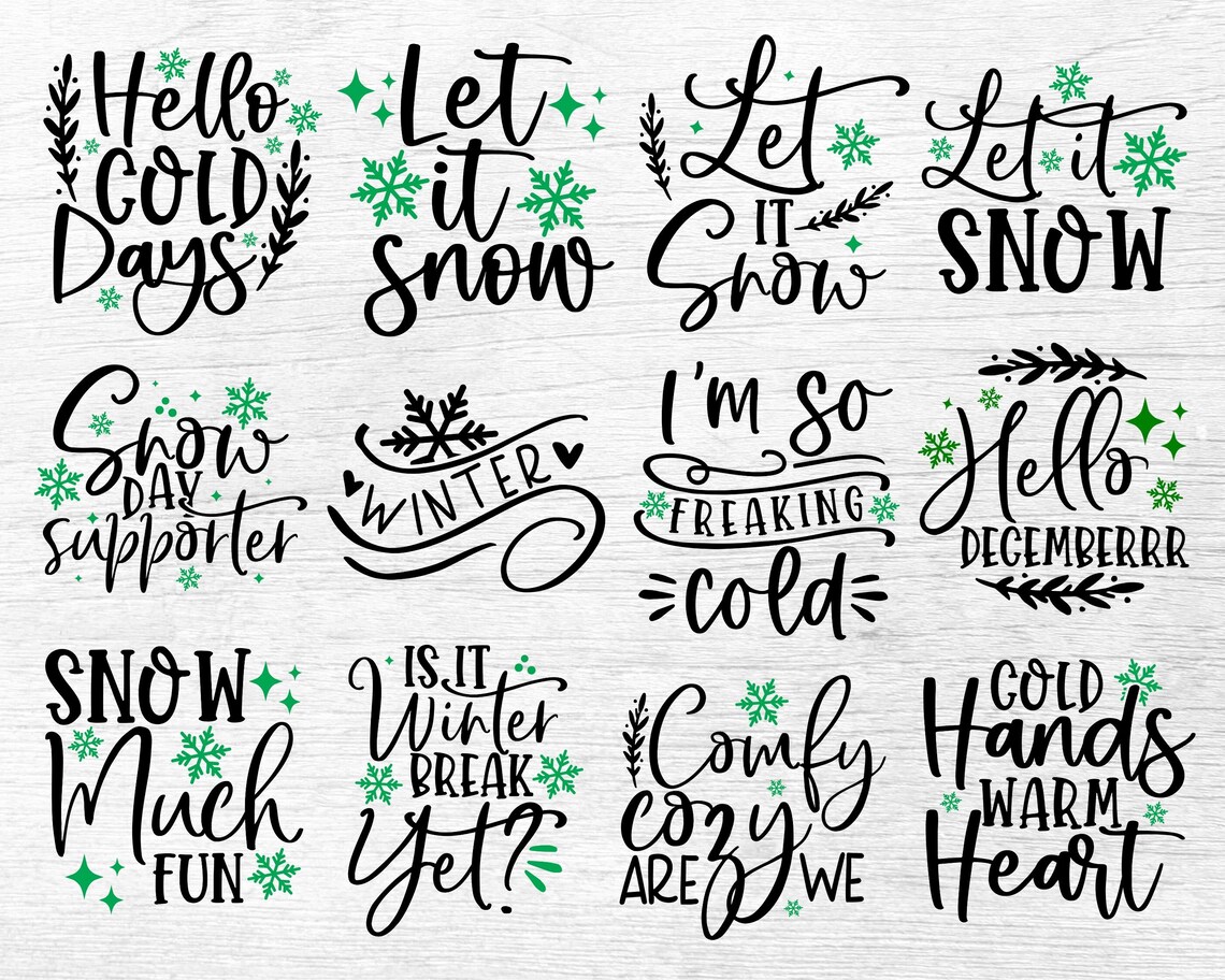 Winter Svg Bundle Let It Snow Svg Winter Png Hello Winter - Etsy