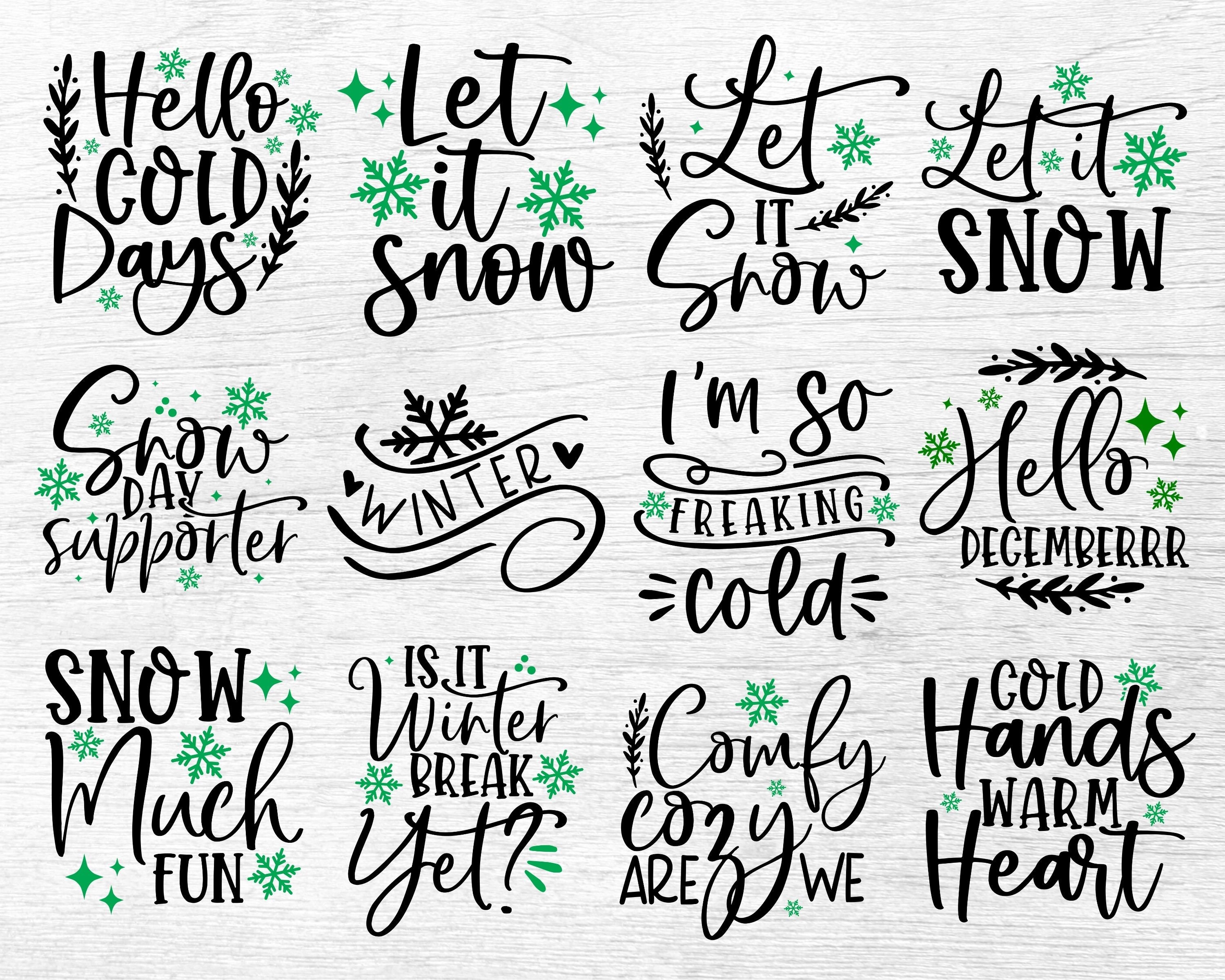 Winter Svg Bundle Let It Snow Svg Winter Png Hello Winter - Etsy