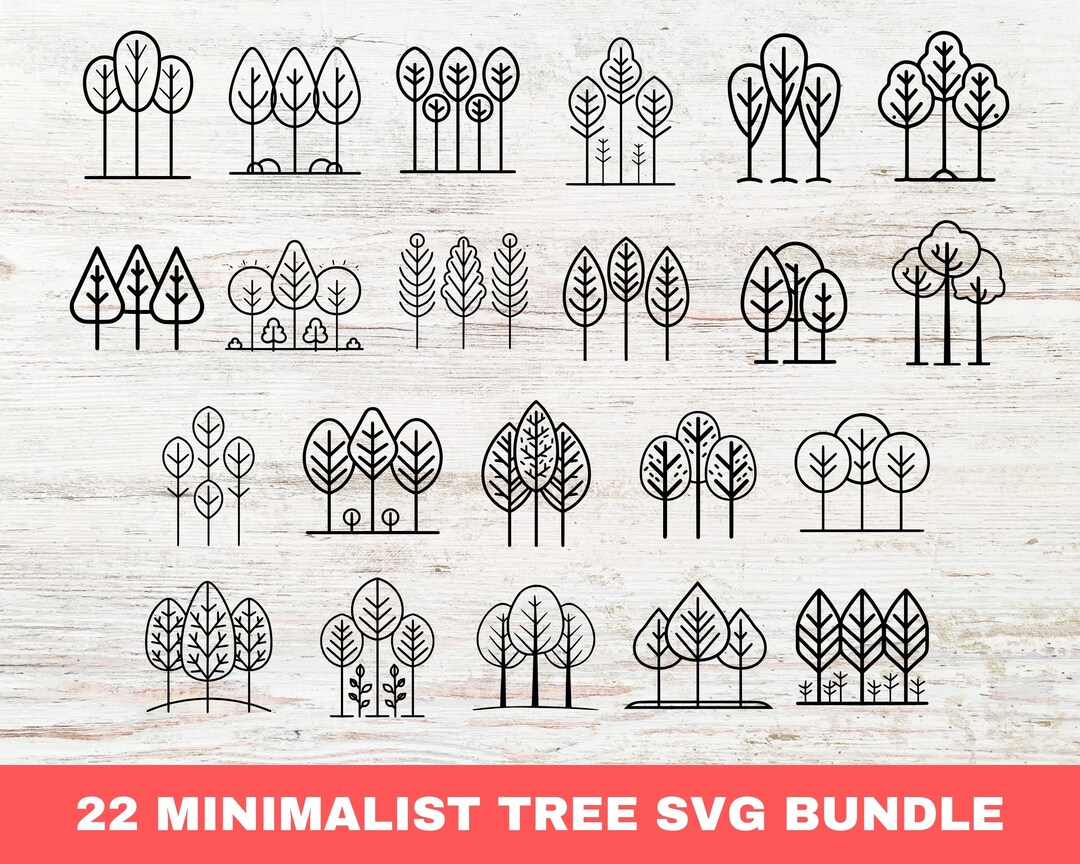 Minimalist Trees Svg Bundle, Minimalist Tree Png File, Minimalist Tree ...