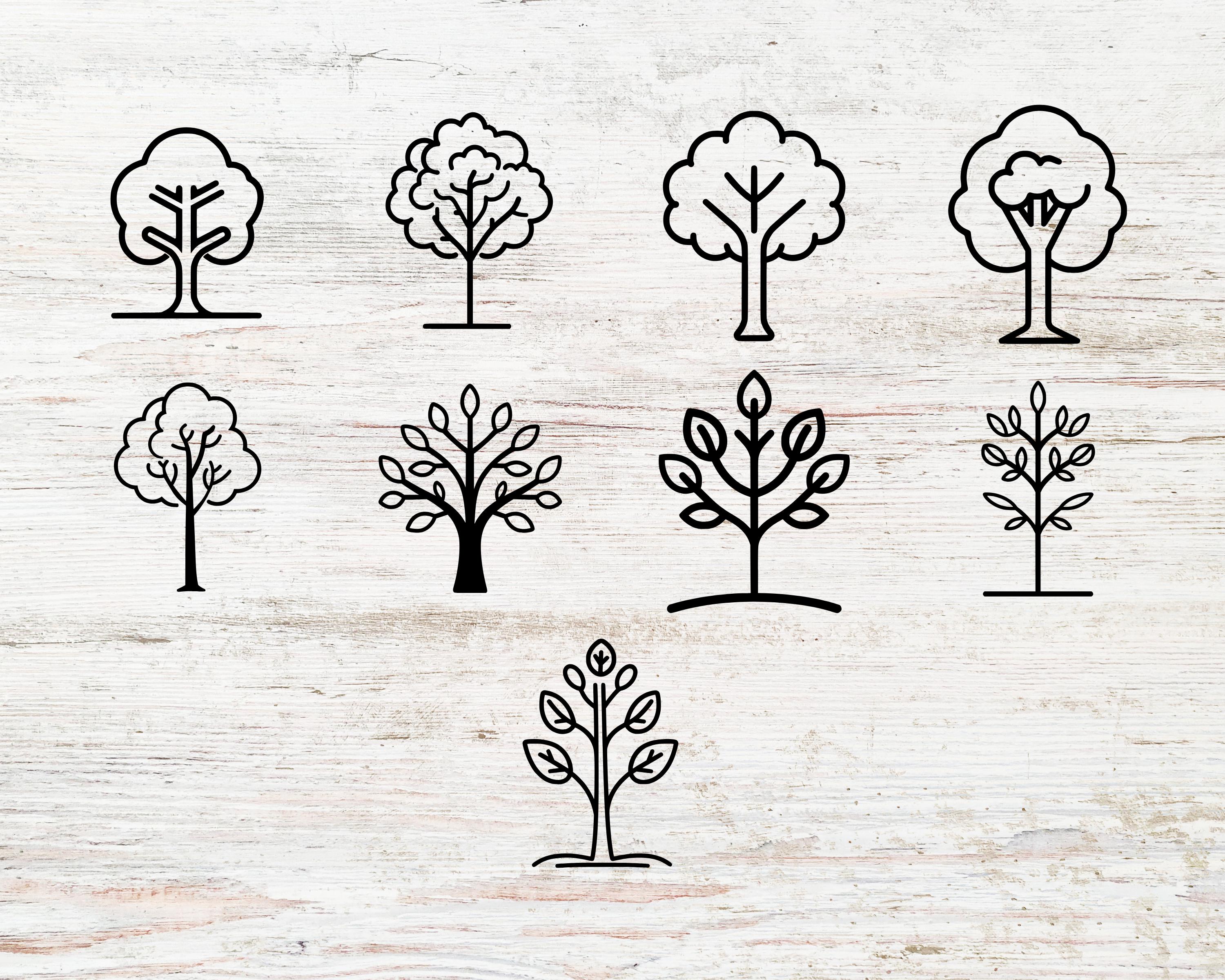 Tree Svg Bundle, Tree Png File, Tree Clip Art, Tree Cut Files for ...