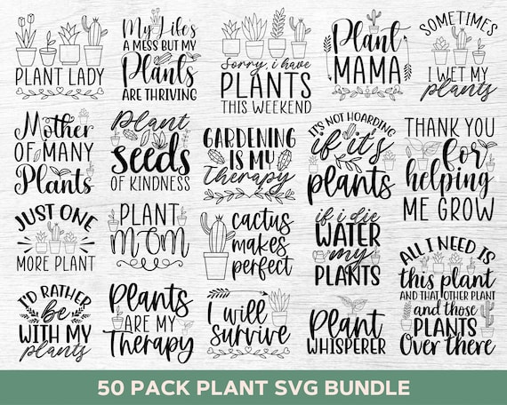Plant Svg Bundle Plant Lady Svg Succulent Svg Plant Mom - Etsy