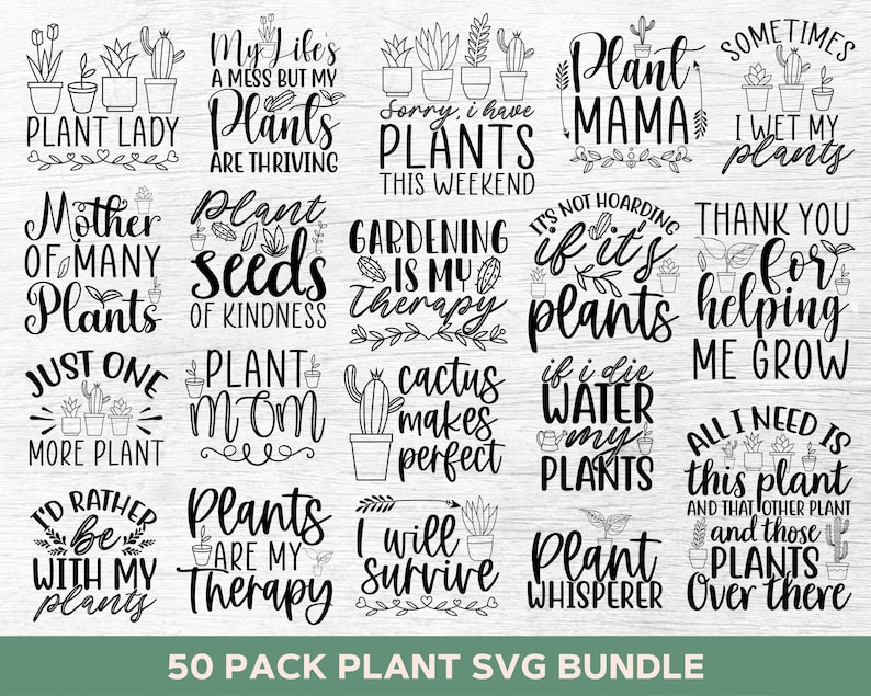 Plant Svg Bundle Plant Lady Svg Succulent Svg Plant Mom - Etsy