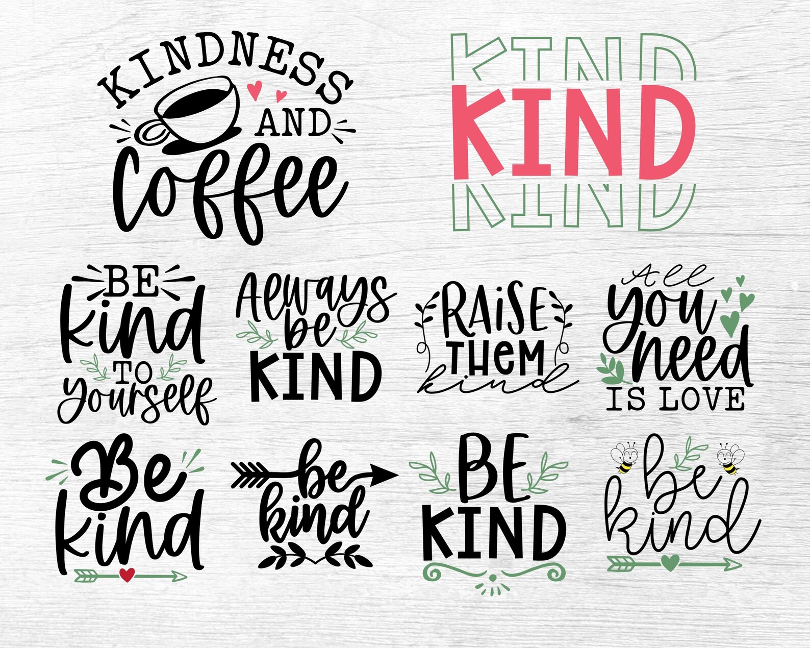 Kindness Svg Bundle, Be Kind Svg, Inspirational Svg, Motivational Svg ...