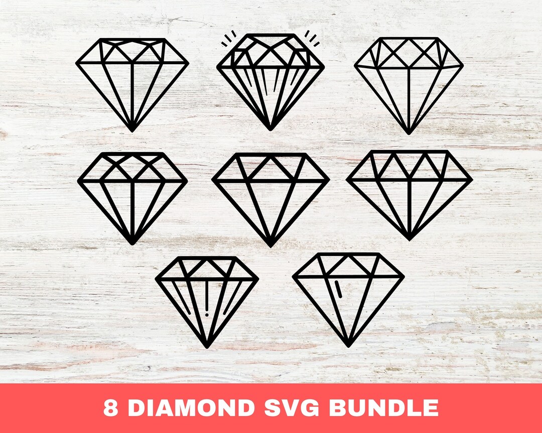 Diamond Svg Bundle, Diamond Png File, Diamond Clip Art, Diamond Cut ...