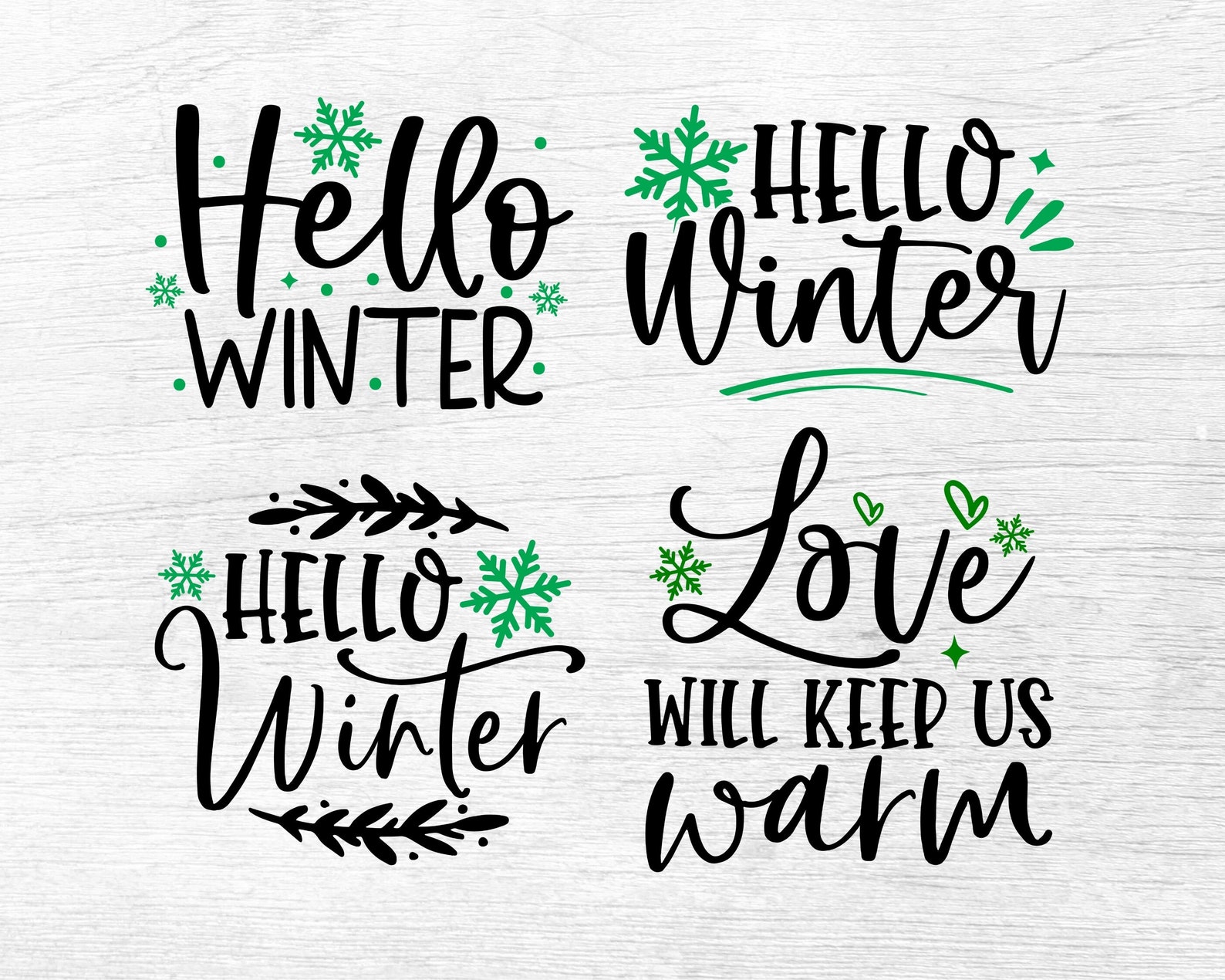 Winter Svg Bundle Let It Snow Svg Winter Png Hello Winter - Etsy